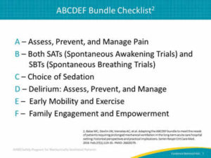 Une étude sur l'ABCDE bundle - Siz Nursing
